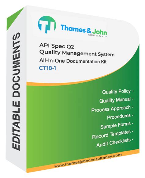 API Spec Q Documentation Kit For QMS Manual Procedures Forms Audit Checklists Tj Consultancy