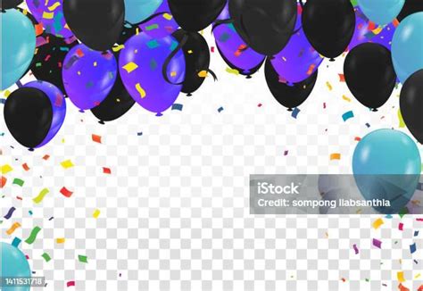 텍스트 그림을위한 풍선 검정색과 파란색 디자인 템플릿 공간 0명에 대한 스톡 벡터 아트 및 기타 이미지 0명 3차원 형태 개념 Istock