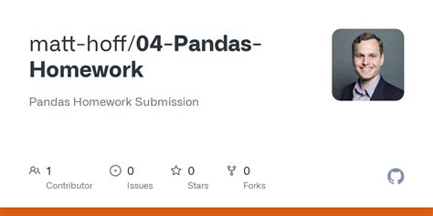 github matt hoff 04 pandas homework pandas homework submission