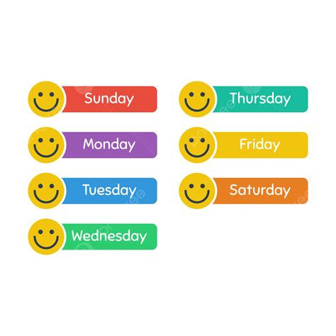 Days Of The Week With Name Plate Stock Illustration