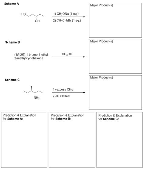 solved scheme a major product s hs 1 ch3ona 1 eq 2