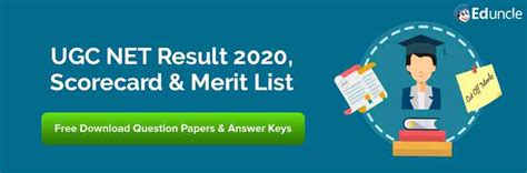 UGC NET Result 2020 How To Check Score Card Merit List