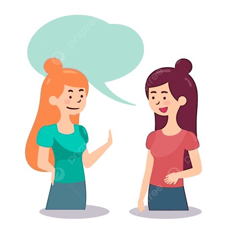 대화 클립 아트 벡터 그들 중 하나는 그녀의 머리 만화에 말풍선이 있습니다 대화 클립 아트 Png 일러스트 및 벡터 에 대한 무료 다운로드 Pngtree