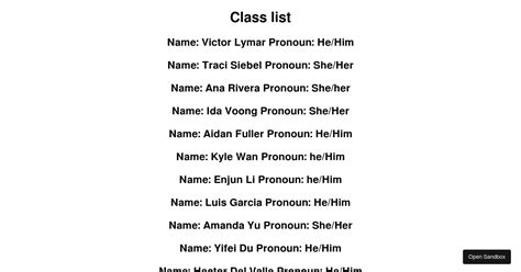 Class Roster Codesandbox Class Roster Codesandbox