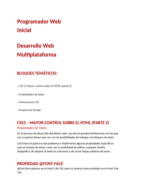 Desarrollo Web Con Css3 Parte 2 Teoría 2023 Pdf Adobe Flash Red Mundial