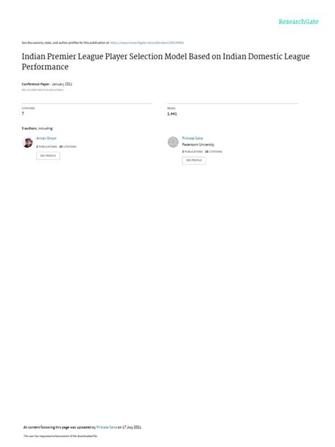 Ipl Player Selection Model Analysis Pdf Logistic Regression
