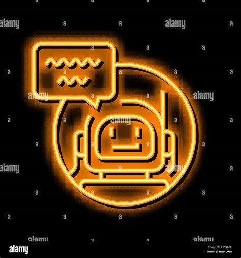 Chatbot Robot Neon Glow Icon Illustration Stock Vector Image And Art Alamy