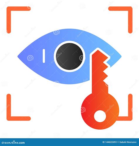 Retina Recognition Line And Glyph Icon Eye Identification And Key Vector Illustration Isolated