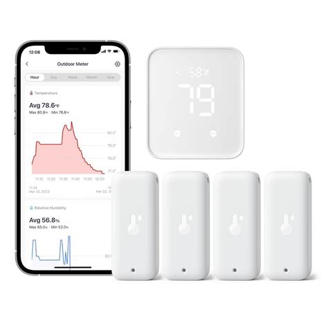 Switchbot Wi Fi Humidity Sensor 4 Pack With Hub 2 Matter Enabled Ip65 Indoor Outdoor