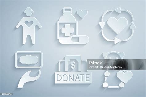 기부 및 자선 단체 자원 봉사자 어린이 장난감 약병 알약 및 아이콘을 기부합니다 벡터 3차원 형태에 대한 스톡 벡터 아트 및 기타 이미지 Istock