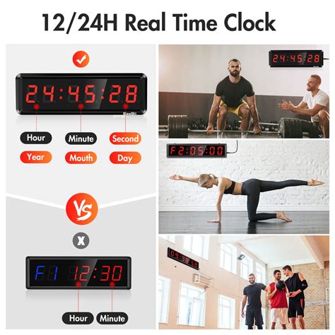 Seesii Led Gym Timer Display Second Ultra Clear Interval Timer With Remote Countdown Up Wall