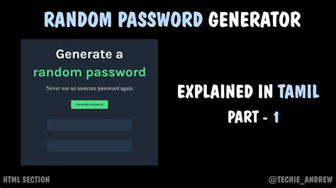 Random Password Generator Using Html Css And Javascript Part 1