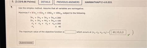 solved use the simplex method assume that all variables are