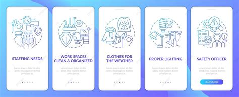 Effective Workplace Safety Strategies Onboarding Mobile App Screen With