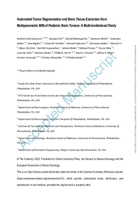 Pdf Automated Tumor Segmentation And Brain Tissue Extraction From Multiparametric Mri Of