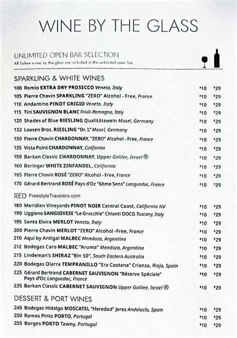 Ncl Prima More At Sea Wine List Norwegian Cruise Line Cruise