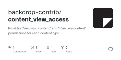 github backdrop contrib content view access provides view own content and view any content