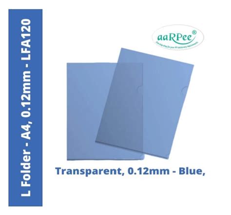 Transparent Blue L Folder A4 Pack Of 5 0 12mm