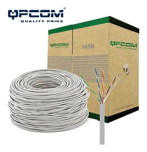 ROLLO DE CABLE UTP QPCOM QP 66804 GRIS CAT6 305 Mts TECNIT