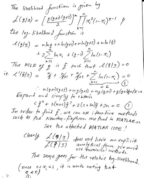 Solved Determine The Normal Approximation To The Relative Log Likelihood 1 Answer