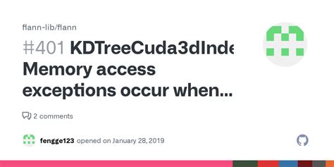 kdtreecuda3dindex memory access exceptions occur when my exe files run