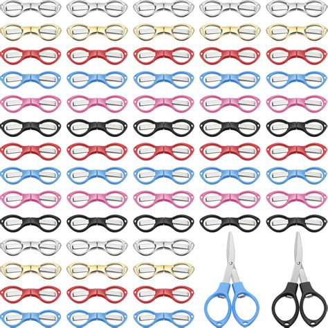 Lothee 50 Pcs Mini Folding Scissors Small Travel Foldable