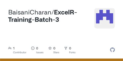 Github Baisanicharanexcelr Training Batch 3