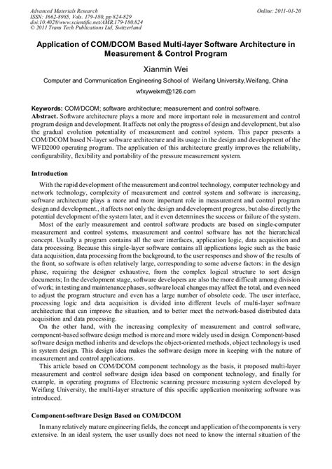 Application Of Comdcom Based Multi Layer Software Architecture In