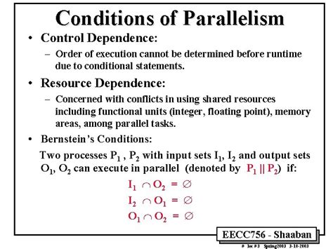 parallel programs conditions of parallelism data dependence control