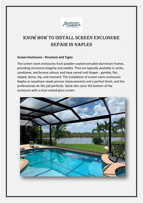 PPT Know How To Install Screen Enclosure Repair In Naples PowerPoint Presentation ID