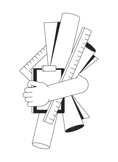 Premium Vector Hand Holds Equipment Flat Monochrome Isolated Vector