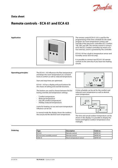 Remote Controls Eca 6 And Eca 63 20