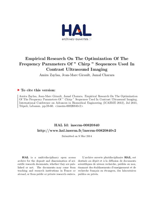Pdf Empirical Research On The Optimization Of The Frequency