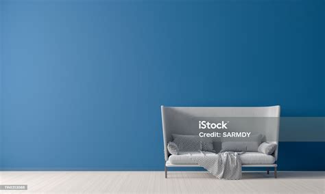 빈 벽은 소파와 스칸디나비아 스타일의 내부에 모의 미니멀리스트 인테리어 디자인 3d 그림입니다 0명에 대한 스톡 사진 및 기타 이미지 Istock