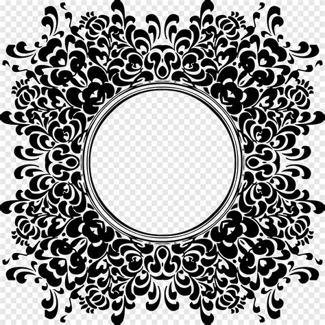 흑인과 백인 꽃 디자인 아트 빈티지 기타 흑백 Png Pngegg