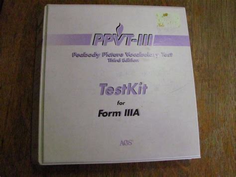 Ppvt Iii Peabody Picture Vocabulary Test Third Edition Test Kit For
