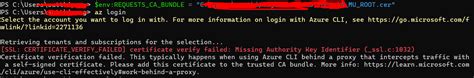 Ssl Certificateverifyfailed Error In Azure Cli Behind Corporate Vpn