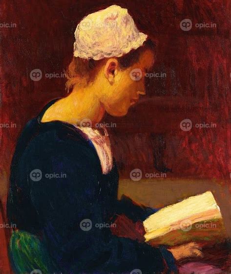 خرید و قیمت نقاشی کلاسیک دختر برتون در حال خواندن برتون لیسانت ترب