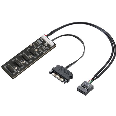 9pin Usb Header Splitter With Sata Power Cable 4 Internal Usb 2 0 Ports Internal Usb Hub