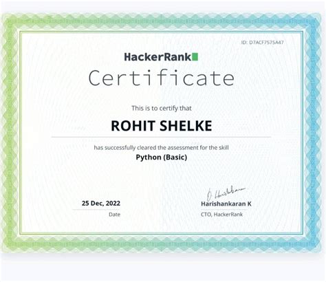 Rohit Shelke On Linkedin Hackerrank Python Programming