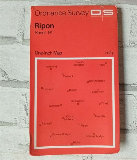 1972 Vintage Os Ordnance Survey Seventh Series One Inch Map 91 Ripon Surveys Ripon One Inch