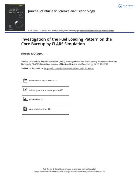 Pdf Investigation Of The Fuel Loading Pattern On The Core Burnup By Flare Simulation