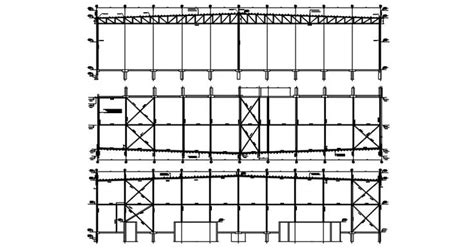 Steel Truss Elevation Section Details Are Given In This Autocad Dwg Drawing Download The