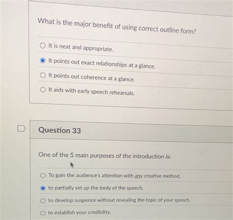 Solved What Is The Major Benefit Of Using Correct Outline Form It Is