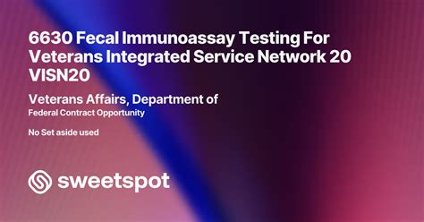 6630 Fecal Immunoassay Testing For Veterans Integrated Service Network