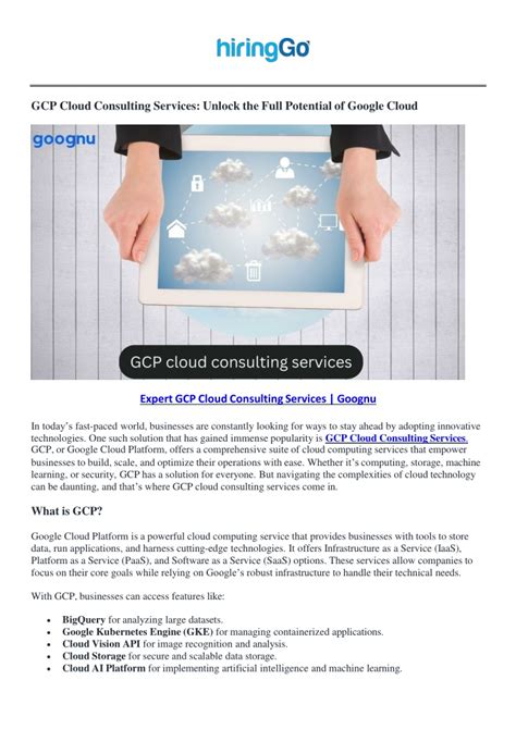 Ppt Expert Gcp Cloud Consulting Services Goognu Powerpoint