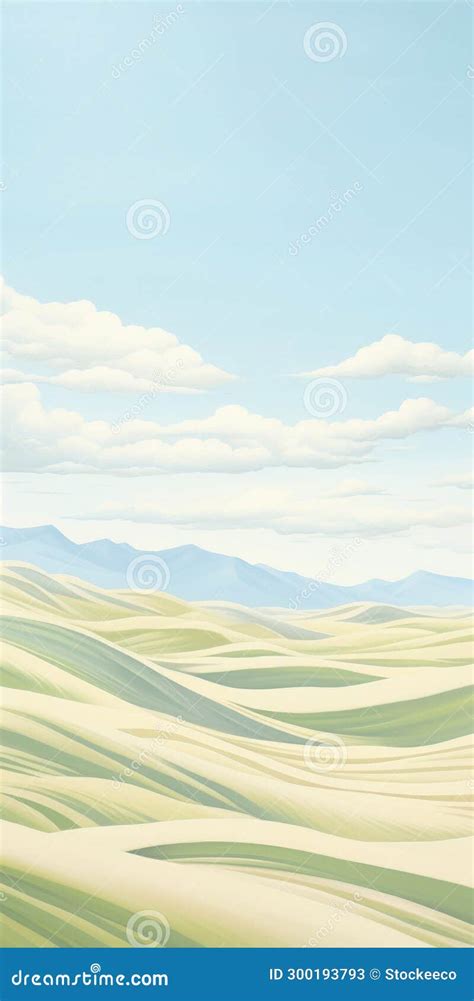 Hyperrealistic Landscape Vector Illustration Of Prairies And Rolling Hills Stock Illustration