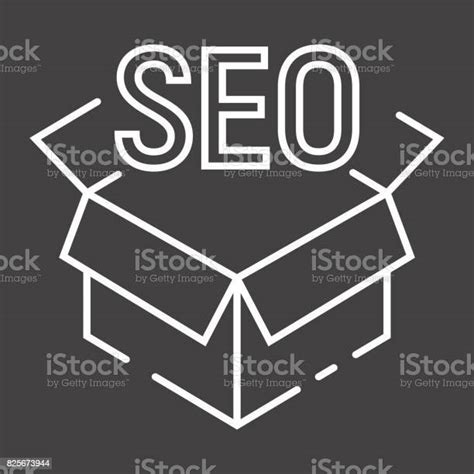 Seo 패키지 라인 아이콘 서 장 훈과 개발 상자 기호 벡터 그래픽 검정색 배경 Eps 10에 선형 패턴 0명에 대한 스톡 벡터 아트 및 기타 이미지 Istock