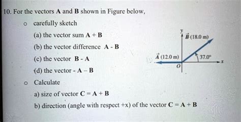 SOLVED For The Vectors A And B Shown In Figure Below Carefully Sketch The Vector Sum A B
