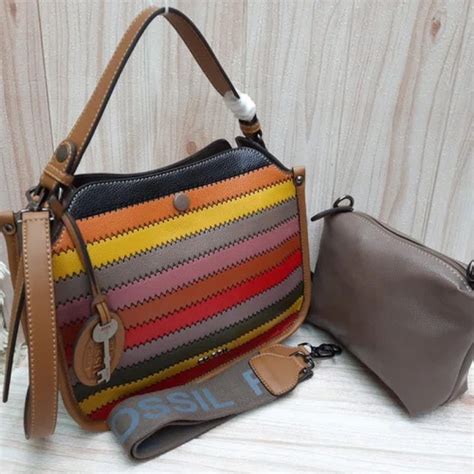 Jual Pl Tas Fssil Pelangi Warna Khaki And Gratis Preloved Tas Guecci Kelupas Shopee Indonesia